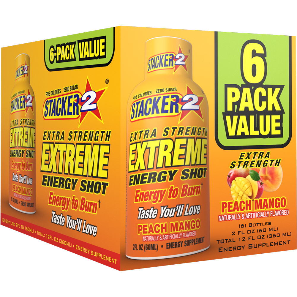 Stacker2 Extreme Energy Shots: Extra Strength (2 oz Bottles)