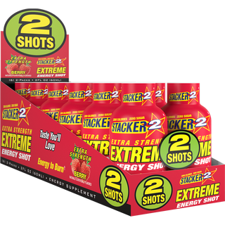 Stacker2 Extreme Energy Shots: Extra Strength (2 oz Bottles)