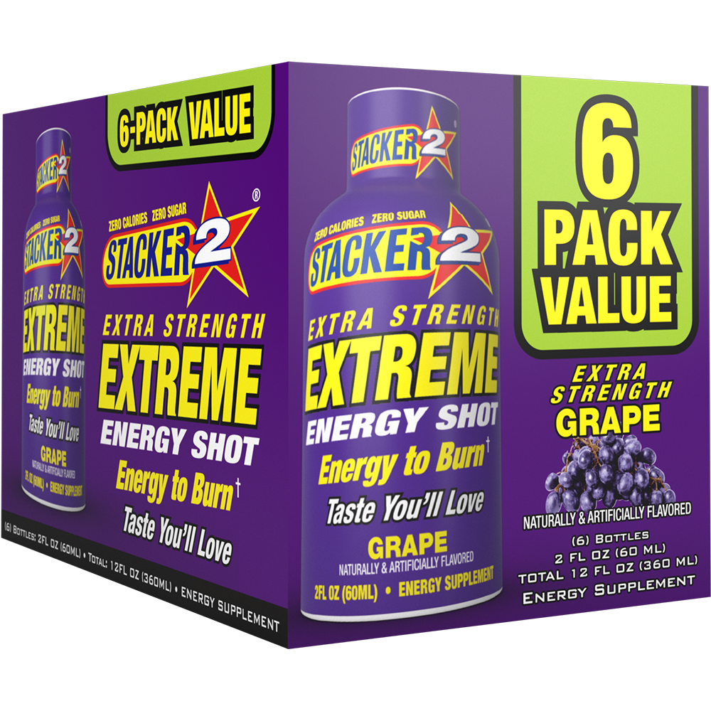 Stacker2 Extreme Energy Shots: Extra Strength (2 oz Bottles)