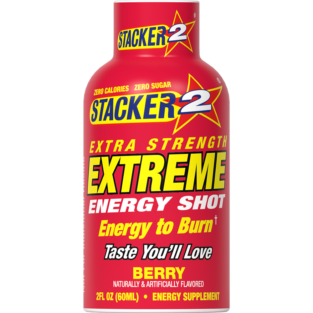 Stacker2 Extreme Energy Shots: Extra Strength (2 oz Bottles)