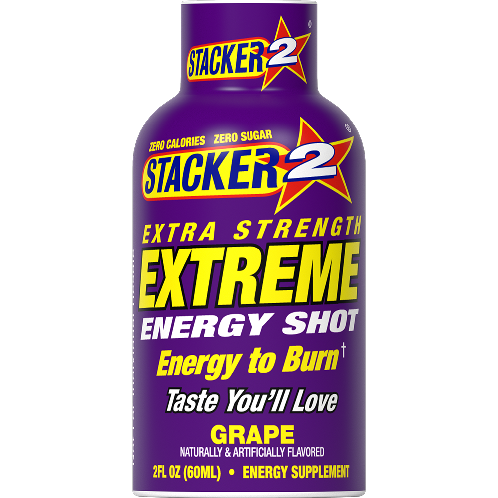Stacker2 Extreme Energy Shots: Extra Strength (2 oz Bottles)