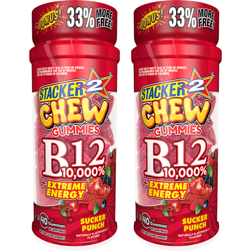 Stacker2 Chew Gummies: B12 10,000%