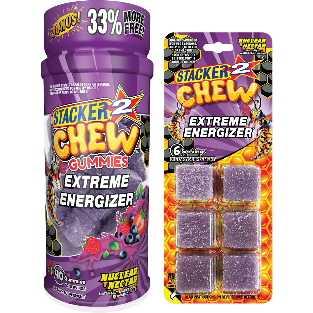 Stacker2 Chew Gummies: Extreme Energizer