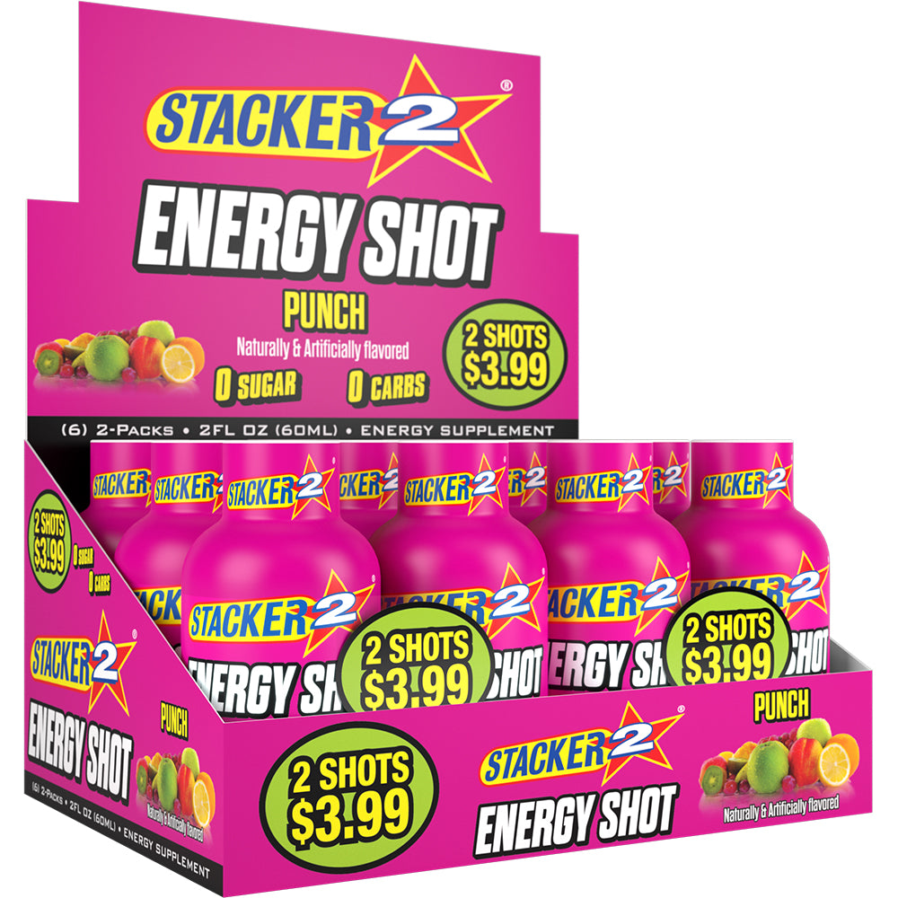 Stacker2 Energy Shots (12pk - 2 oz Bottles)